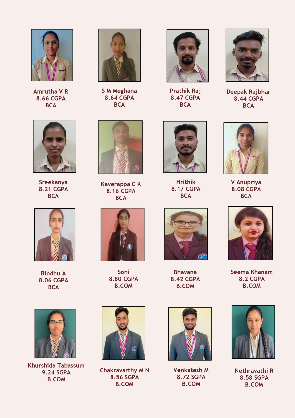 Academic Accomplishments - http://aimsbangalore.net